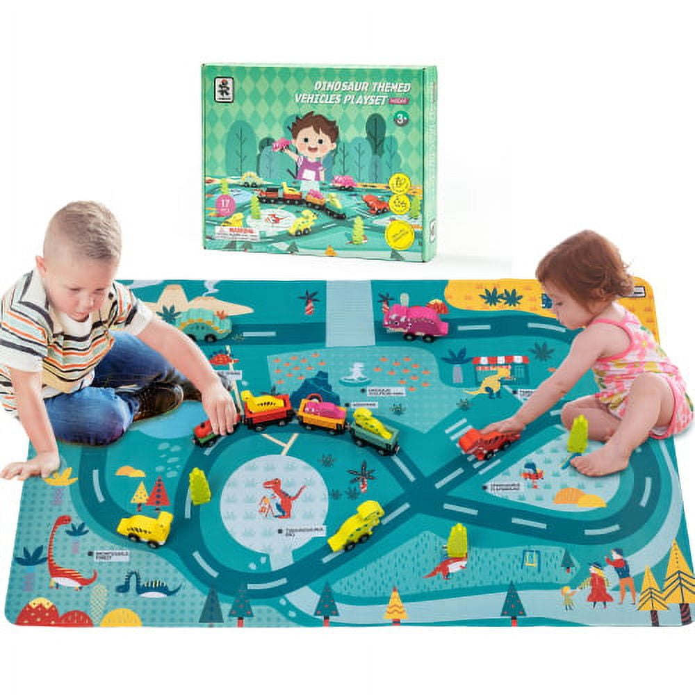 Adrinfly Wooden Train Set Wooden Train Track Set ,Dinosaur - Walmart.com