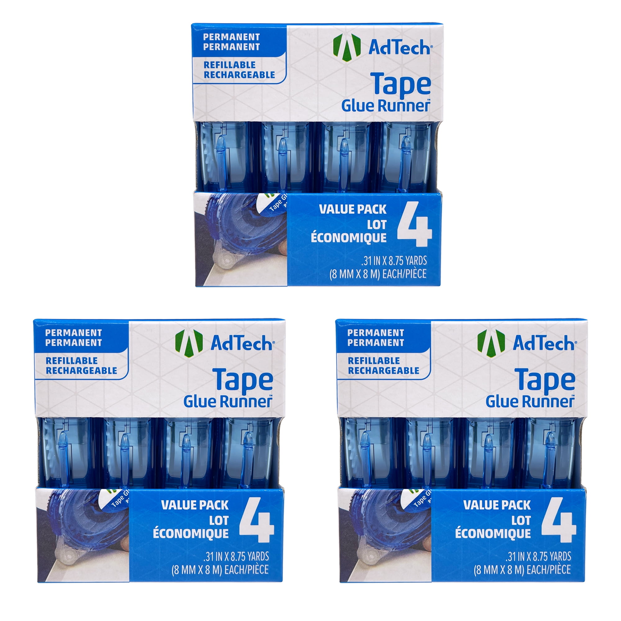 Adtech Permanent Glue Runner, 35 Yards Total, 4-Pack | Adhesive Roller ...