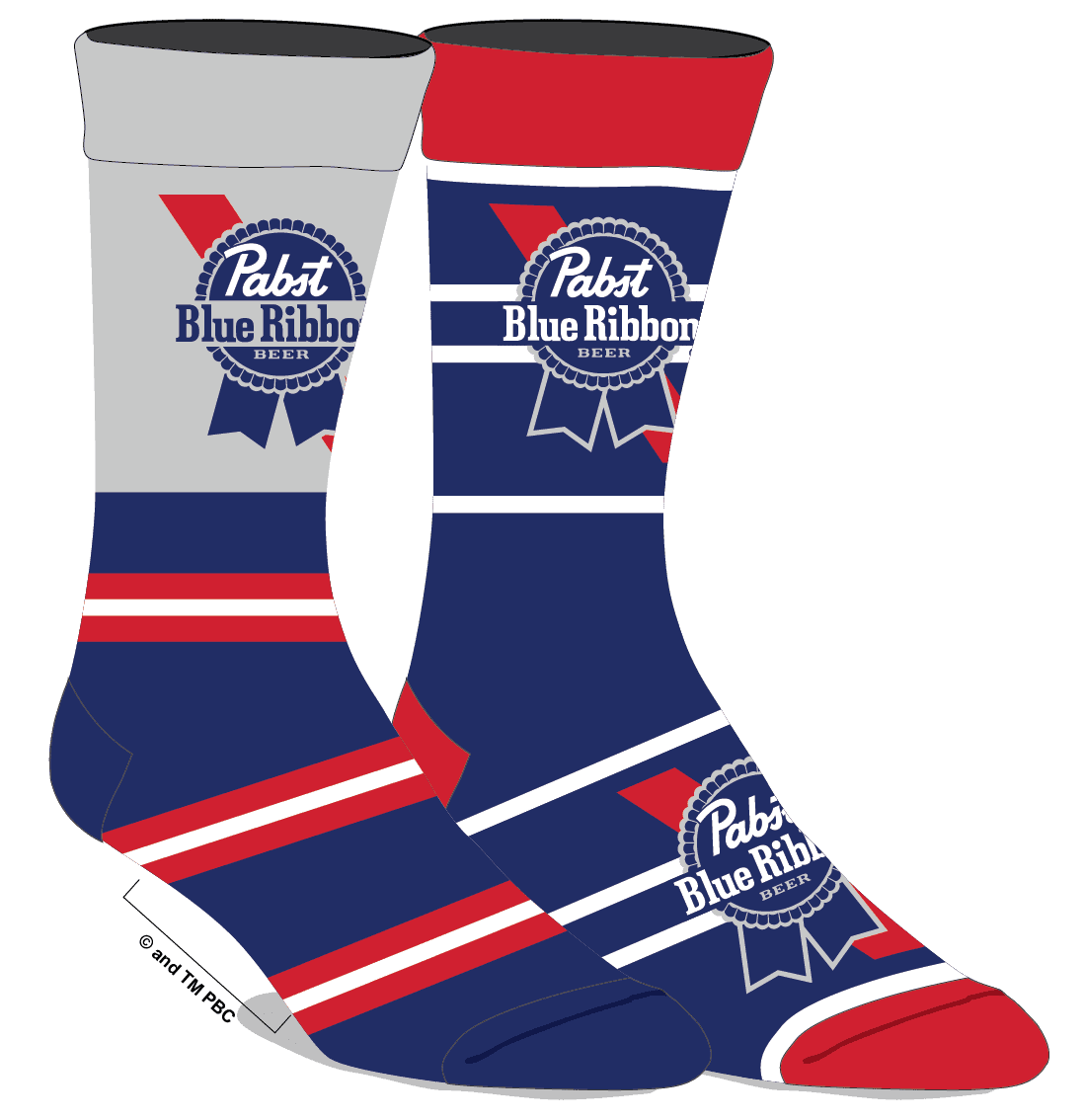 Bioworld Adult 2-Pack Pabst Blue Ribbon Crew Socks, Sizes 8-12 ...