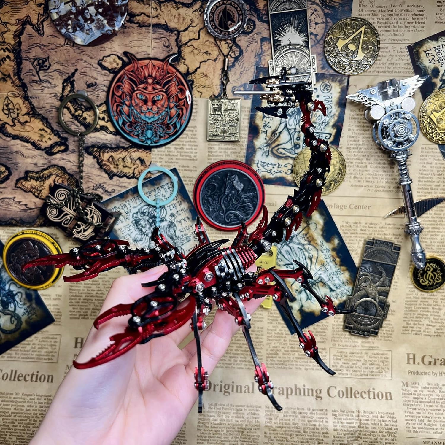 Adult 3D metal puzzle, mechanical scorpion model building kit, brain ...