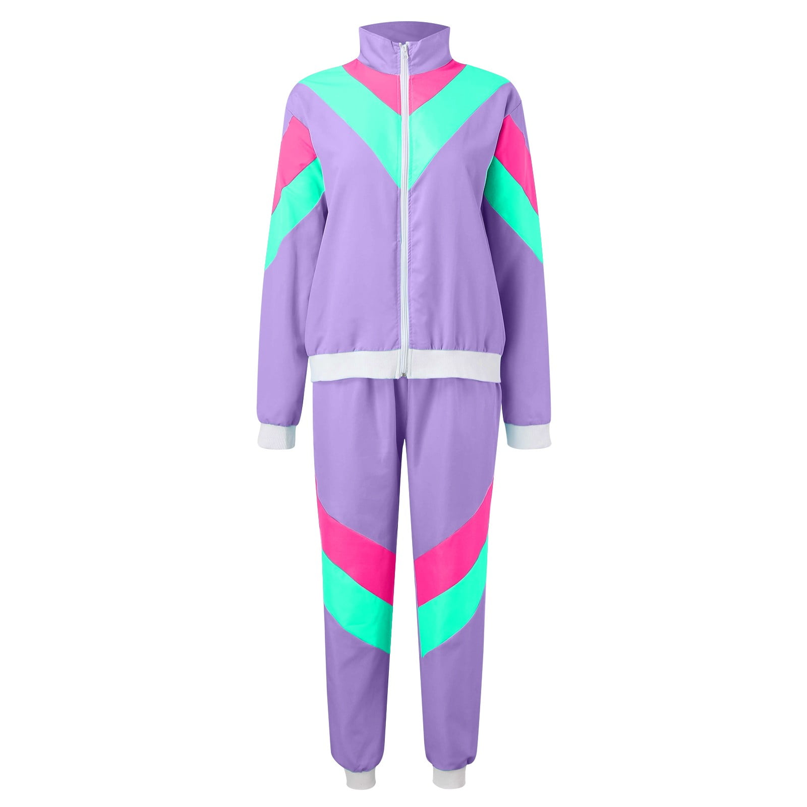 Adult 80S Tracksuit Retro Hop Windbreaker Disco Tracksuit Sets ...