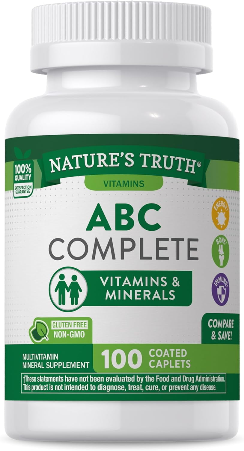 Nature's Truth Adult Multivitamin, Essential Vitamins and Minerals, 100 ...