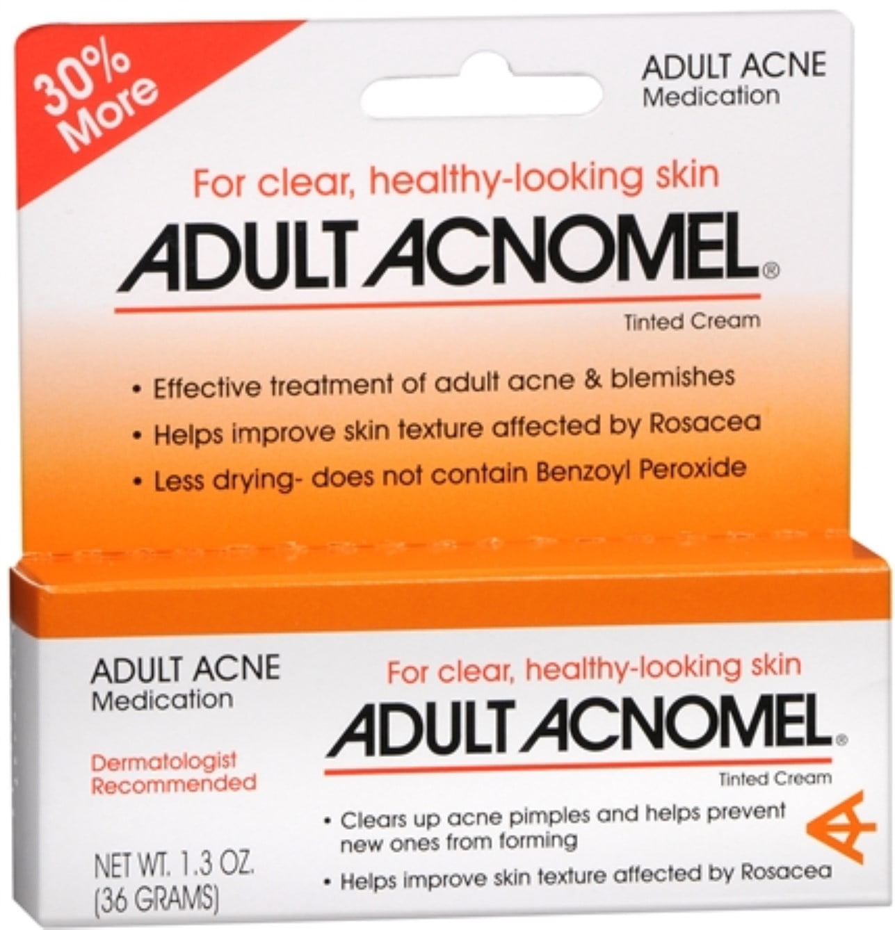 Numark Brands, Adult Acnomel Tinted Acne Cream, 1.30 oz, Resorcinol 2% ...