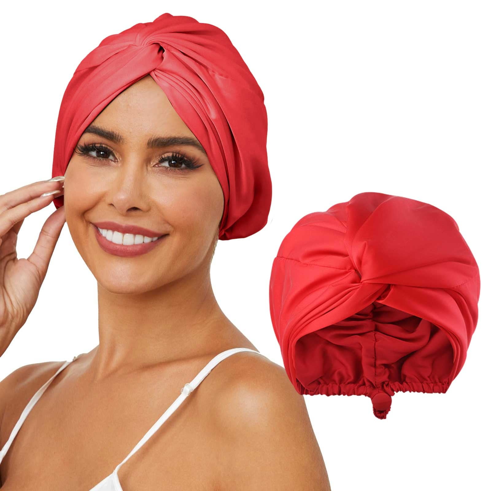 Adult Adjustable Silk Satin Hair Bonnet For Sleeping Double Layer Hair ...