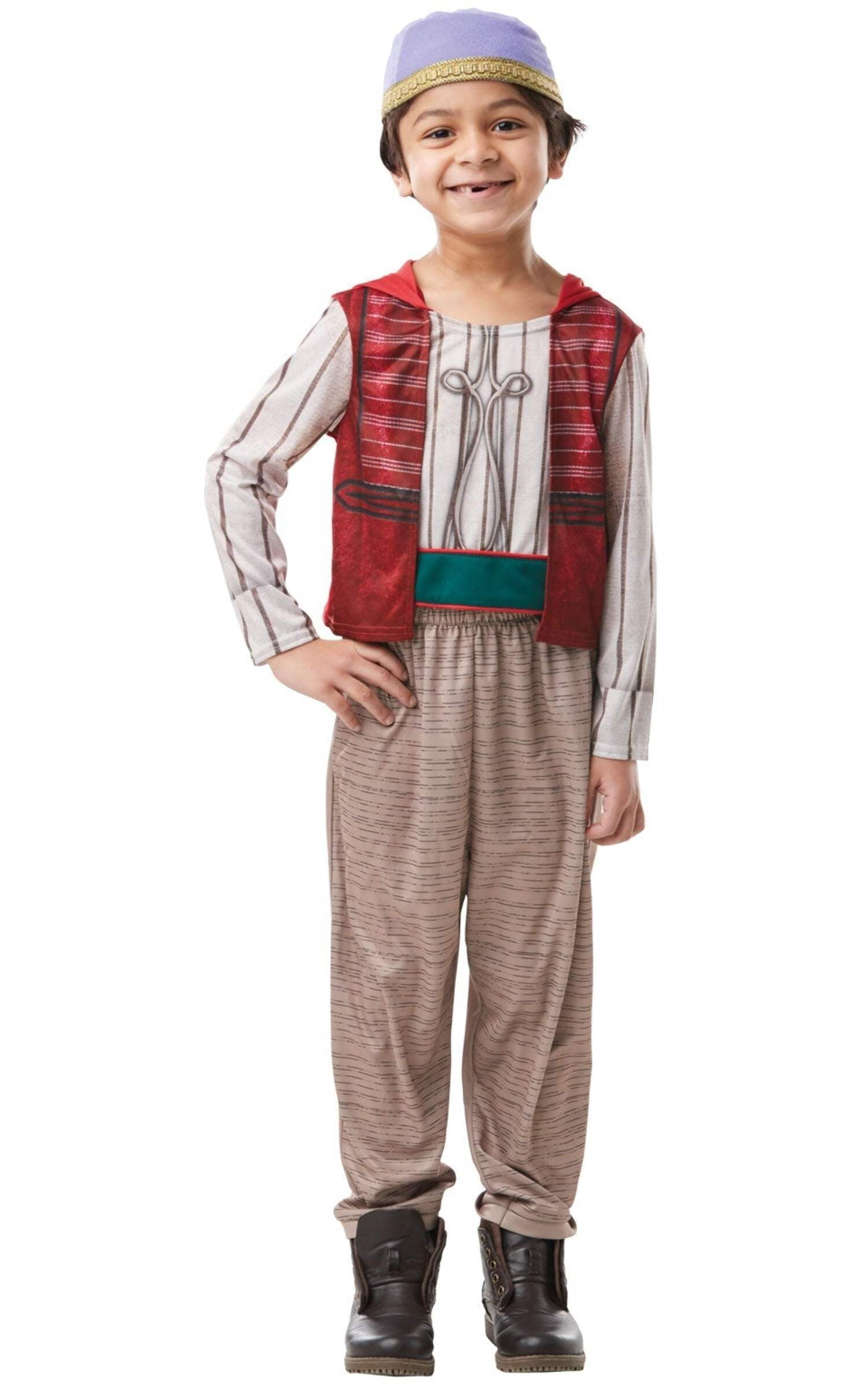 Adult Aladdin Costume Disney 9-10 Years Male Kids Brown Fancy Dress ...