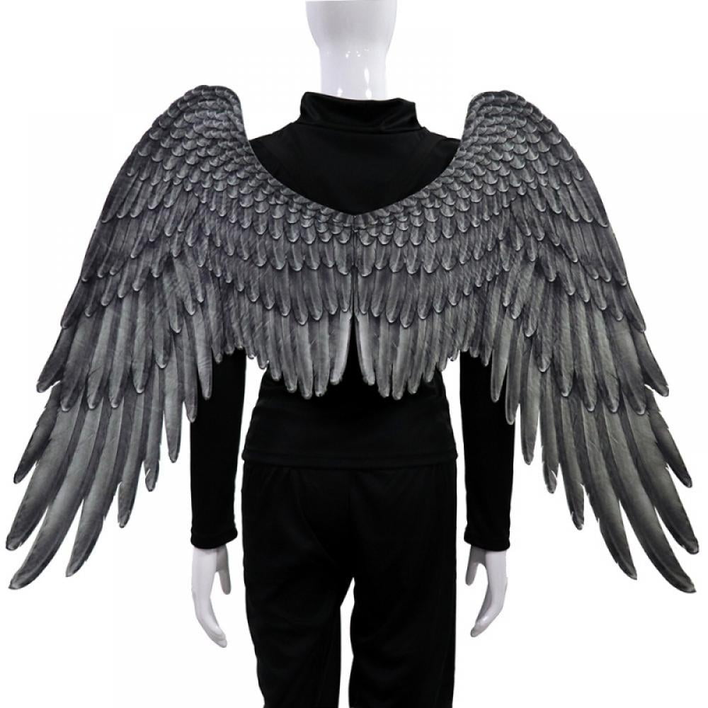 Adult Angel Wing in White/Black with Elastic Straps, 41 by 29-Inch ...