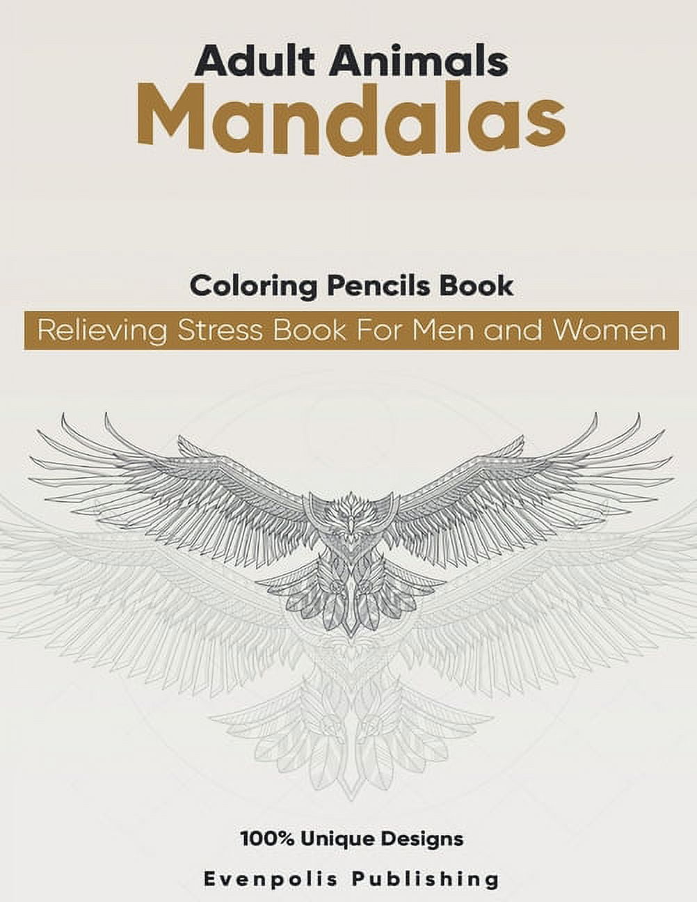 Adult Animal Mandalas Coloring Pencils Books relieving stress Book For Men and Women: Adult ...