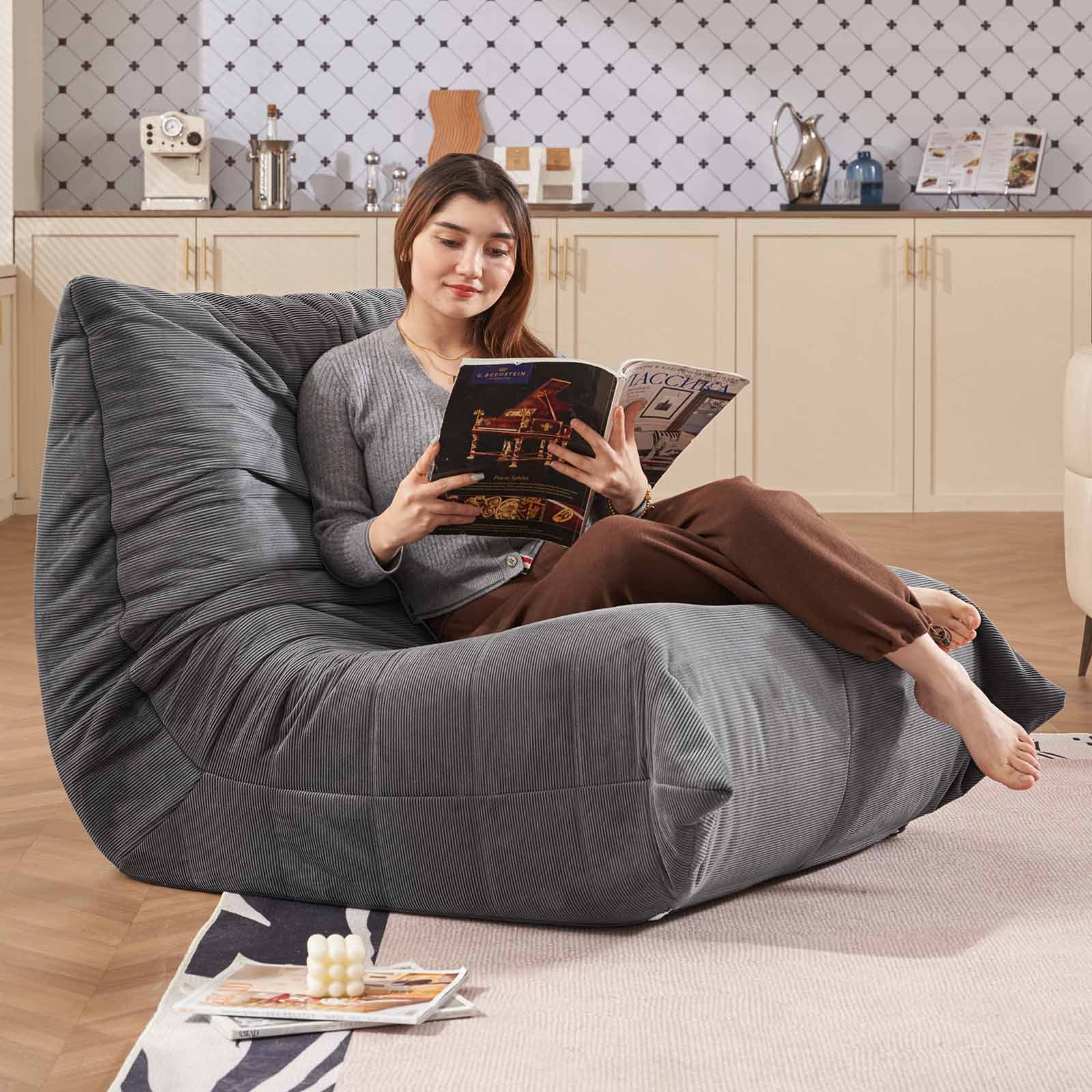 Adult Bean Bag Chair,Memory Foam Togo Sofa,Lazy Floor Sofa ...