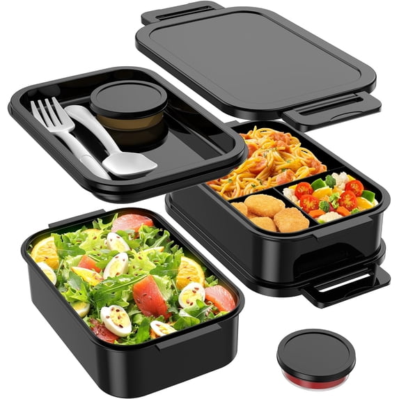 Adult Bento Box Lunch Box - Large Style Stackable Bento Lunch Box for ...