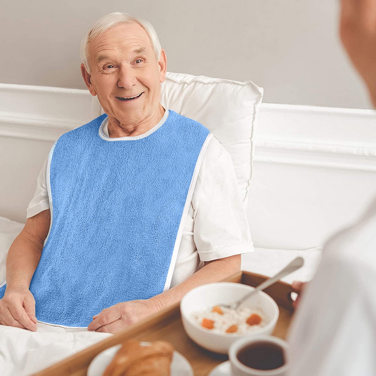 Adult Bib Adjustable Washable Eating Cloth for Seniors Elderly Disabled ...