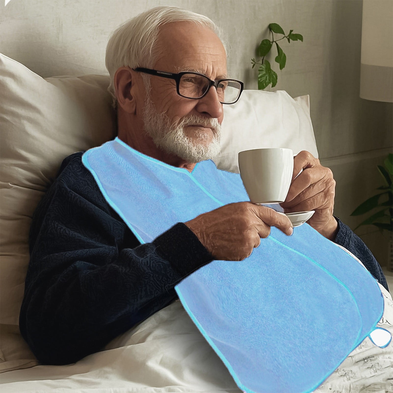 Adult Bib for Eating, 2025 Washable and Reusable Clothing Protector ...