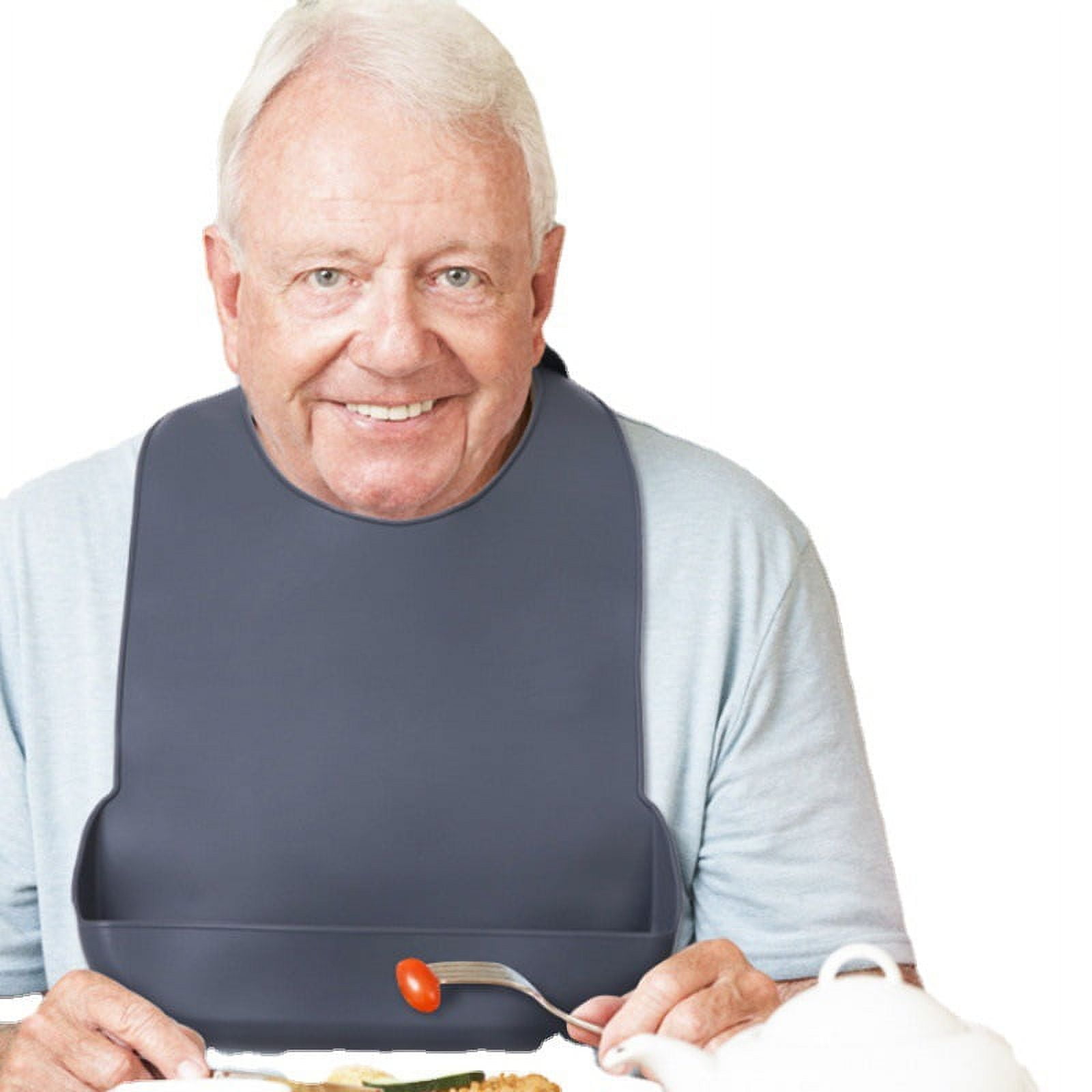 Silicone Adult Bibs for Eating - Senior Clothing Protectors, Covers for ...