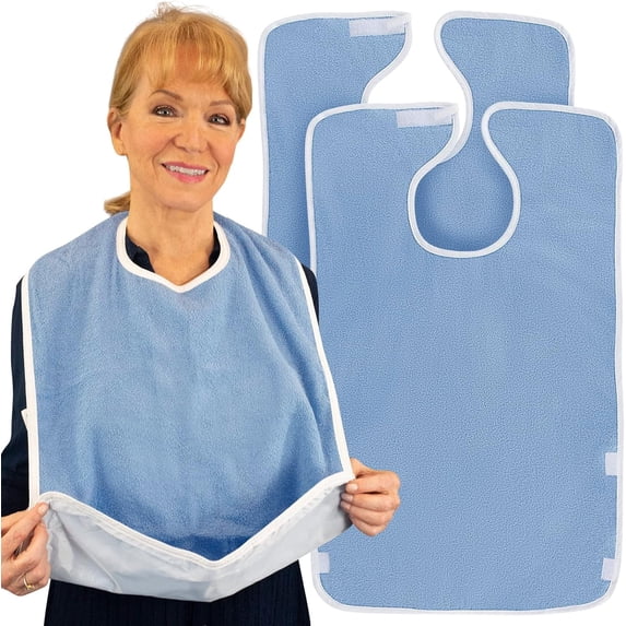 Adult Bibs - Waterproof Apron Set for Men, Women for Eating with ...