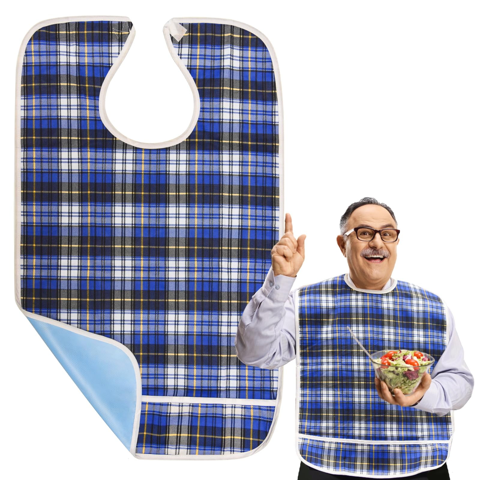 Adult Bibs for Women Washable Adult Bibs for Men Reusable Adult Bib for ...
