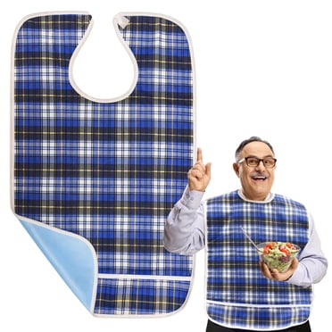 DMI Elderly Adult Bibs, Washable, Waterproof, Velcro Neck, for Men and ...