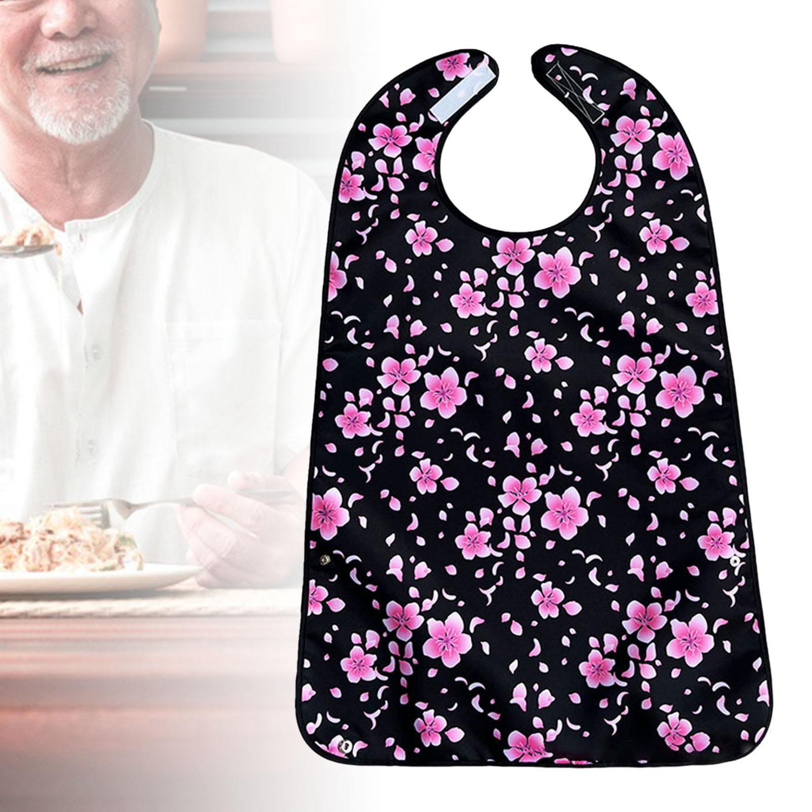 Adult Bibs for Eating, Easy to Clean Polyester Water Reusable Washable ...