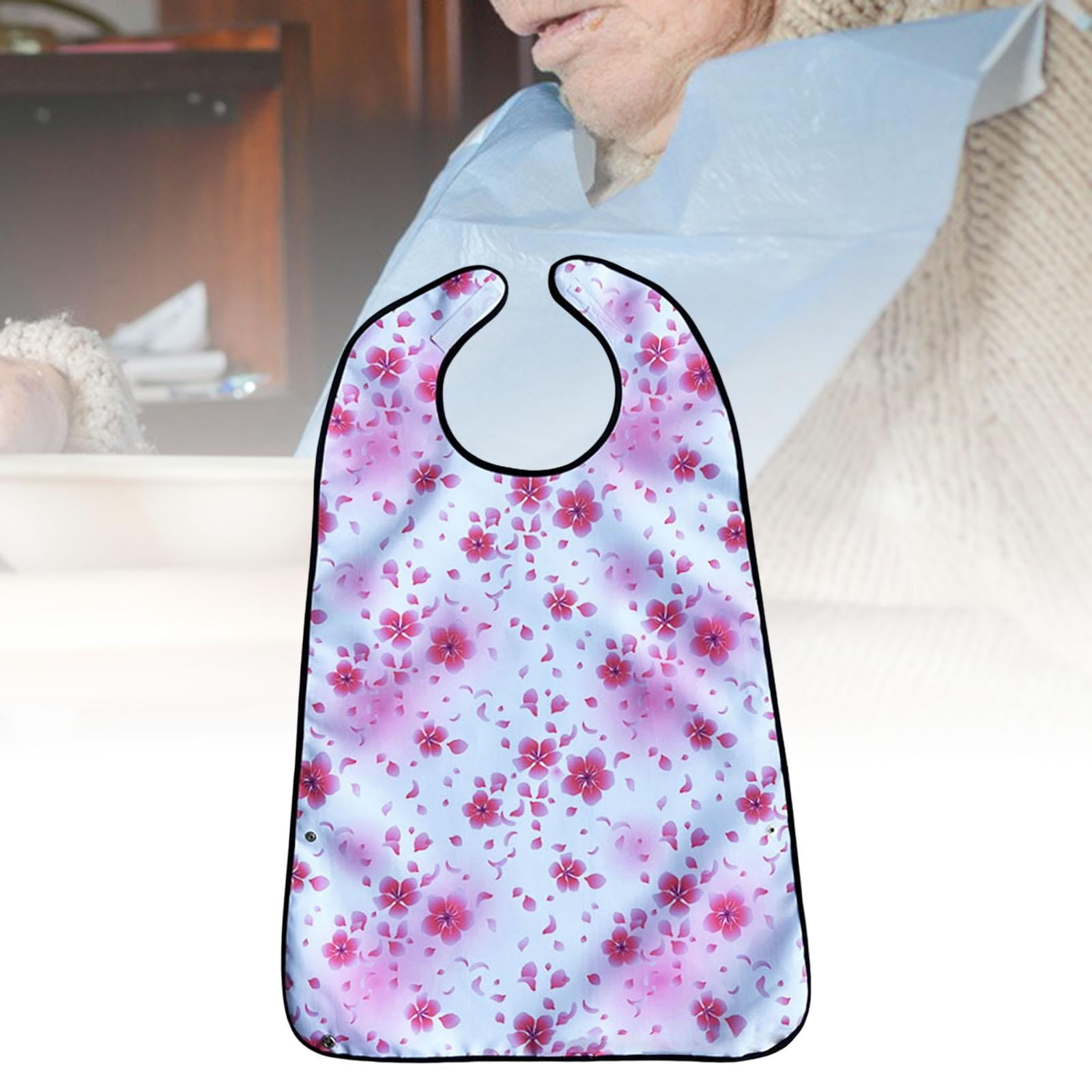 Adult Bibs for Eating, Easy to Clean Polyester Water Reusable Washable ...