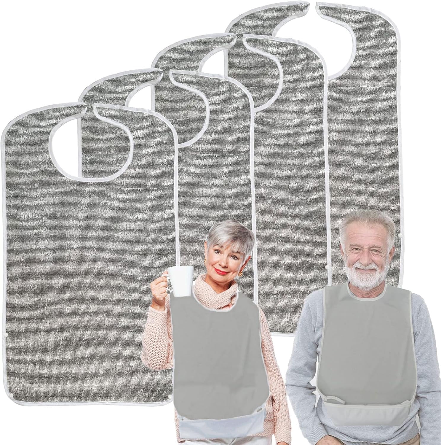 Adult Bibs for Eating Women/Men/elderly Washable,Waterproof, Clothing ...