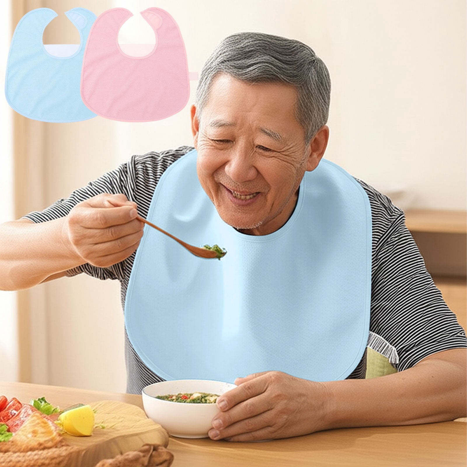 Adult Bibs for Eating and Drinking Adjustable Cloth Bibs for Seniors ...