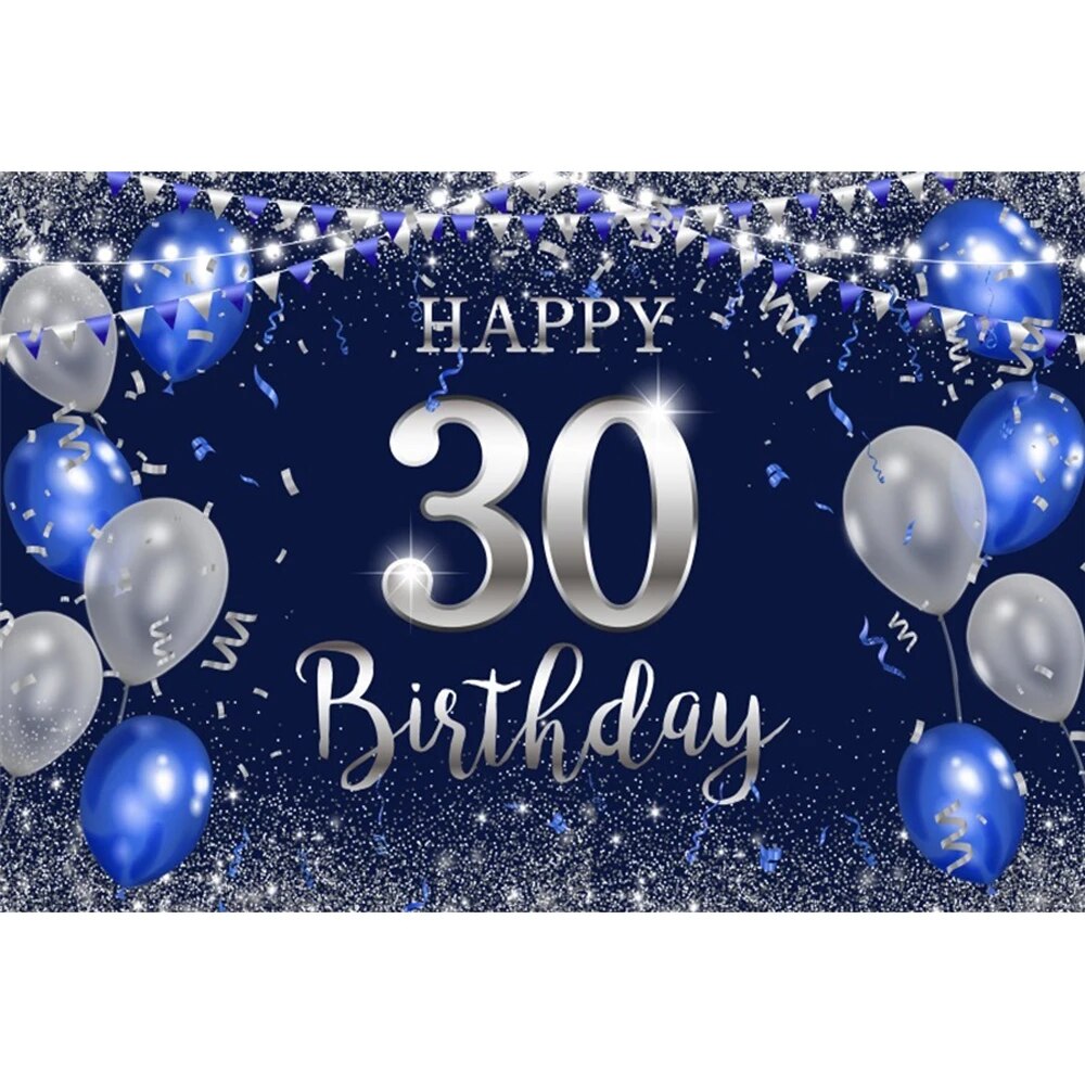 Adult Birthday Party Photography Backdrop 18th 30th Champagne Glitter ...