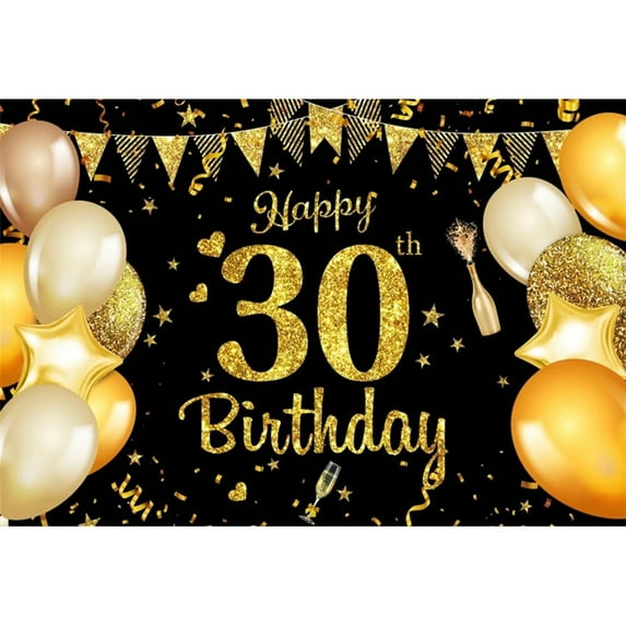Adult Birthday Party Photography Backdrop 18th 30th Champagne Glitter ...