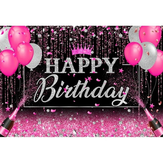 Adult Birthday Party Photography Backdrop 18th 30th Champagne Glitter ...