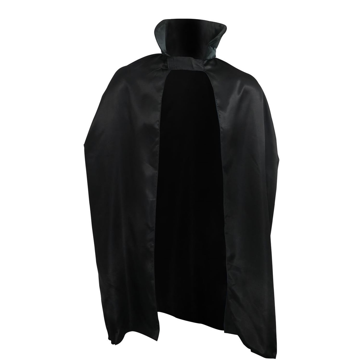 Adult Black 45" Satin Phantom Vampire Magician Costume Cape - Walmart.com