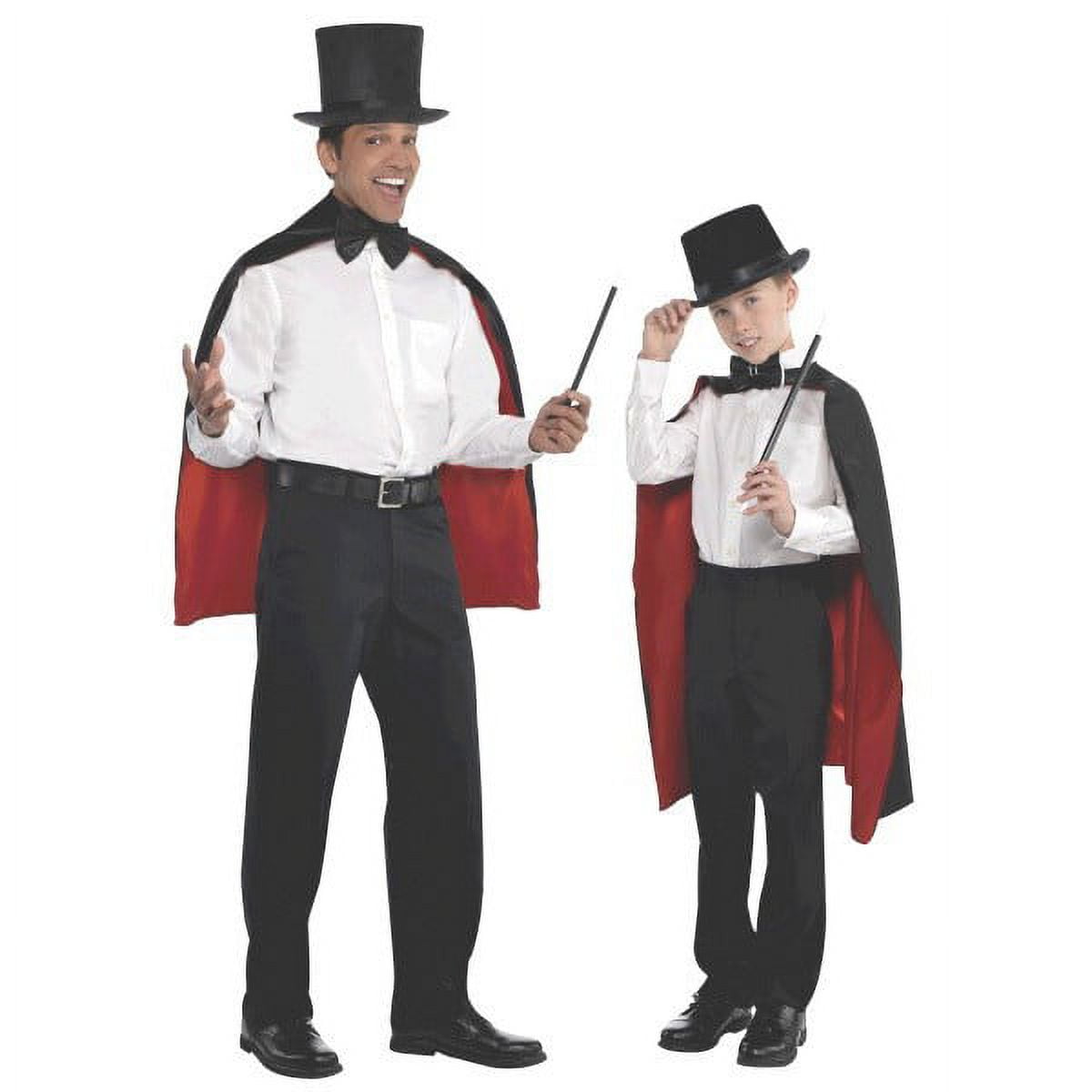 Adult Black Red Magician Cape One size standard - Walmart.com