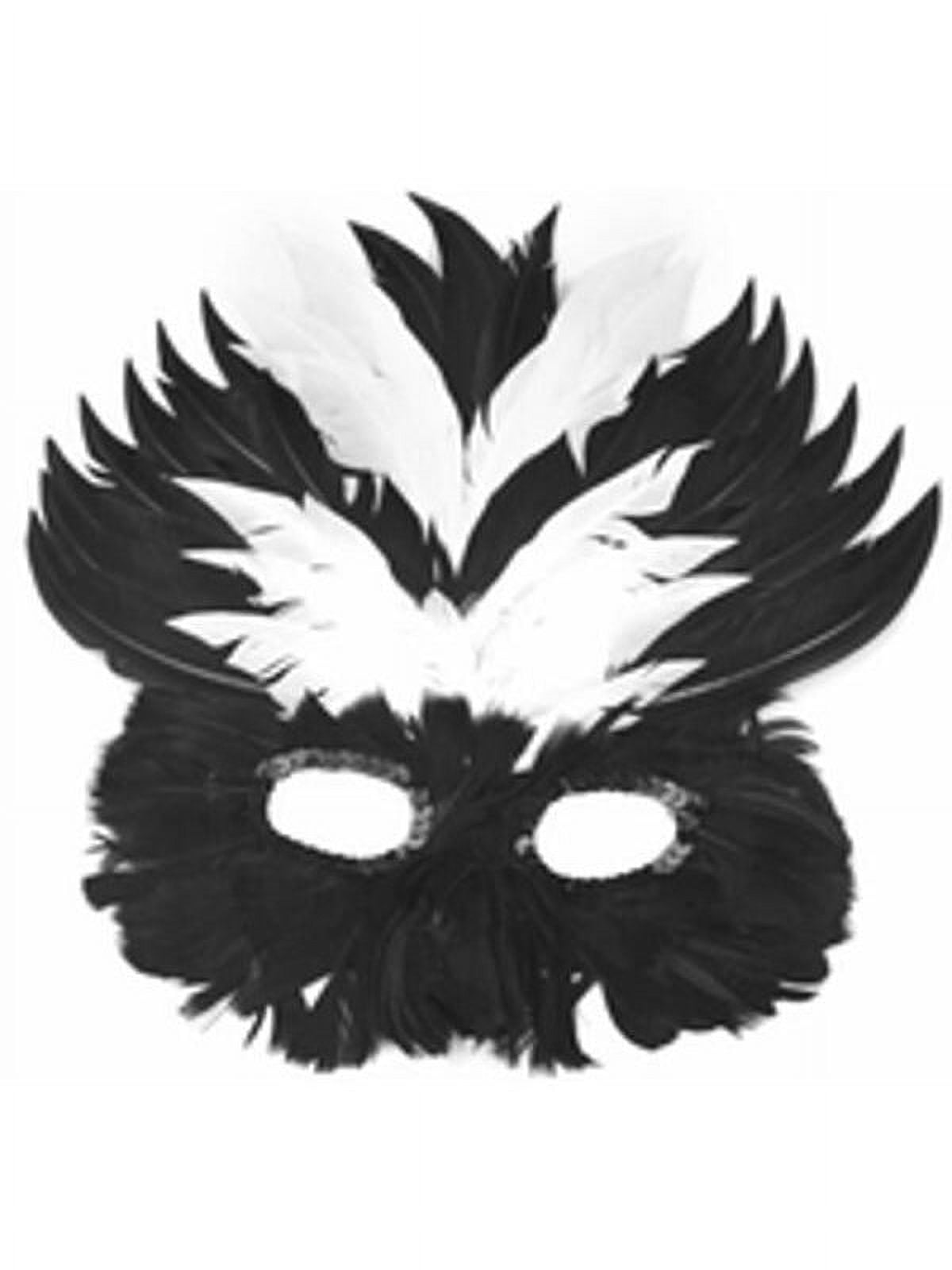 Adult Black & White Feather Eye Mask - Walmart.com