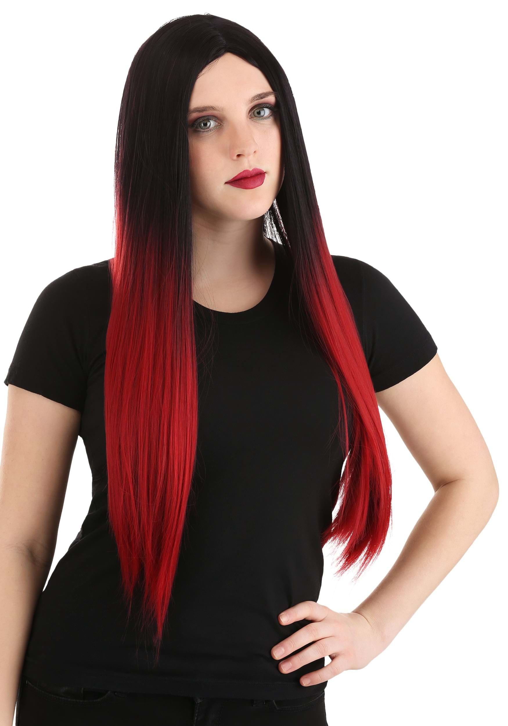 Adult Black and Red Ombre Wig - Walmart.com