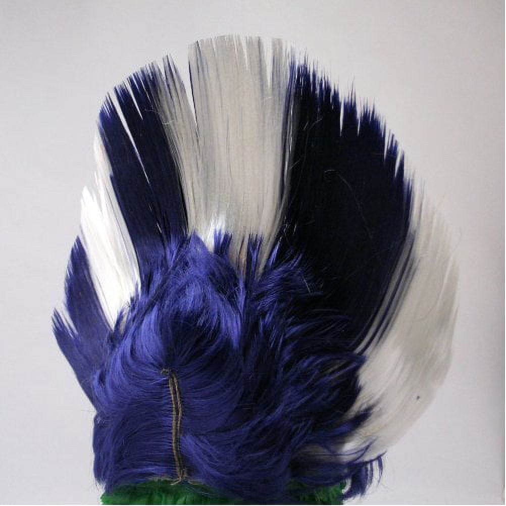 Adult Blue and White School and Team Spirit Mohawk Wig - Walmart.com
