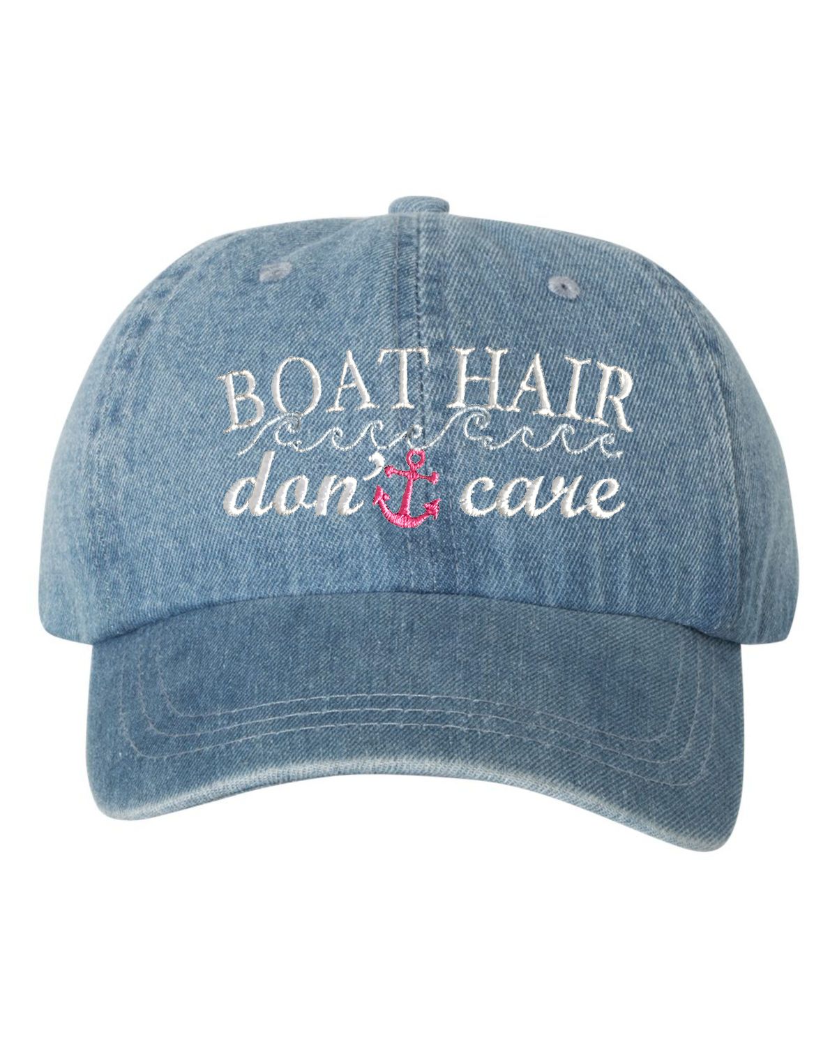 Adult Boat Hair Don't Care Embroidered Deluxe Dad Hat - Walmart.com