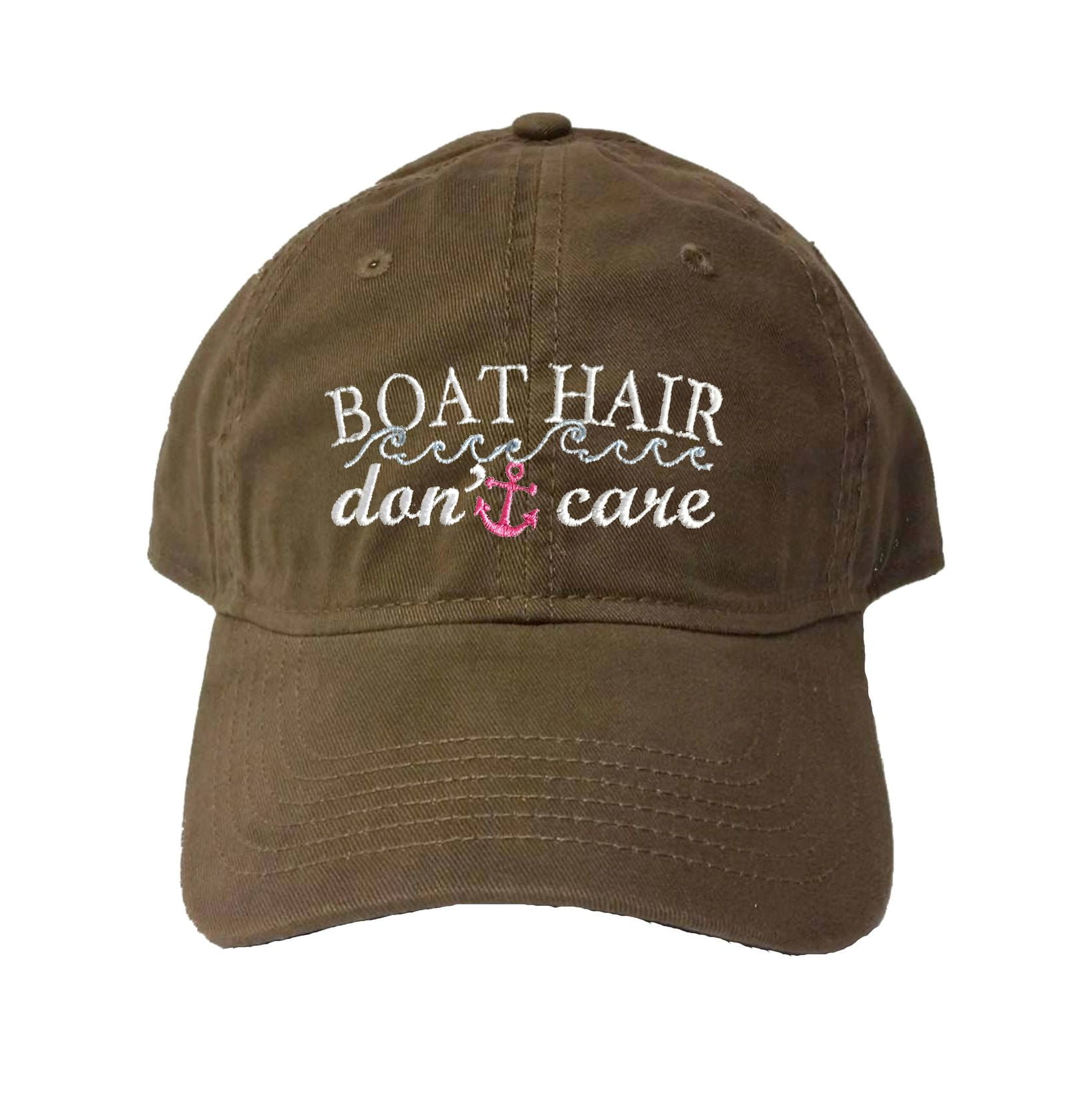 Adult Boat Hair Don't Care Embroidered Deluxe Dad Hat - Walmart.com
