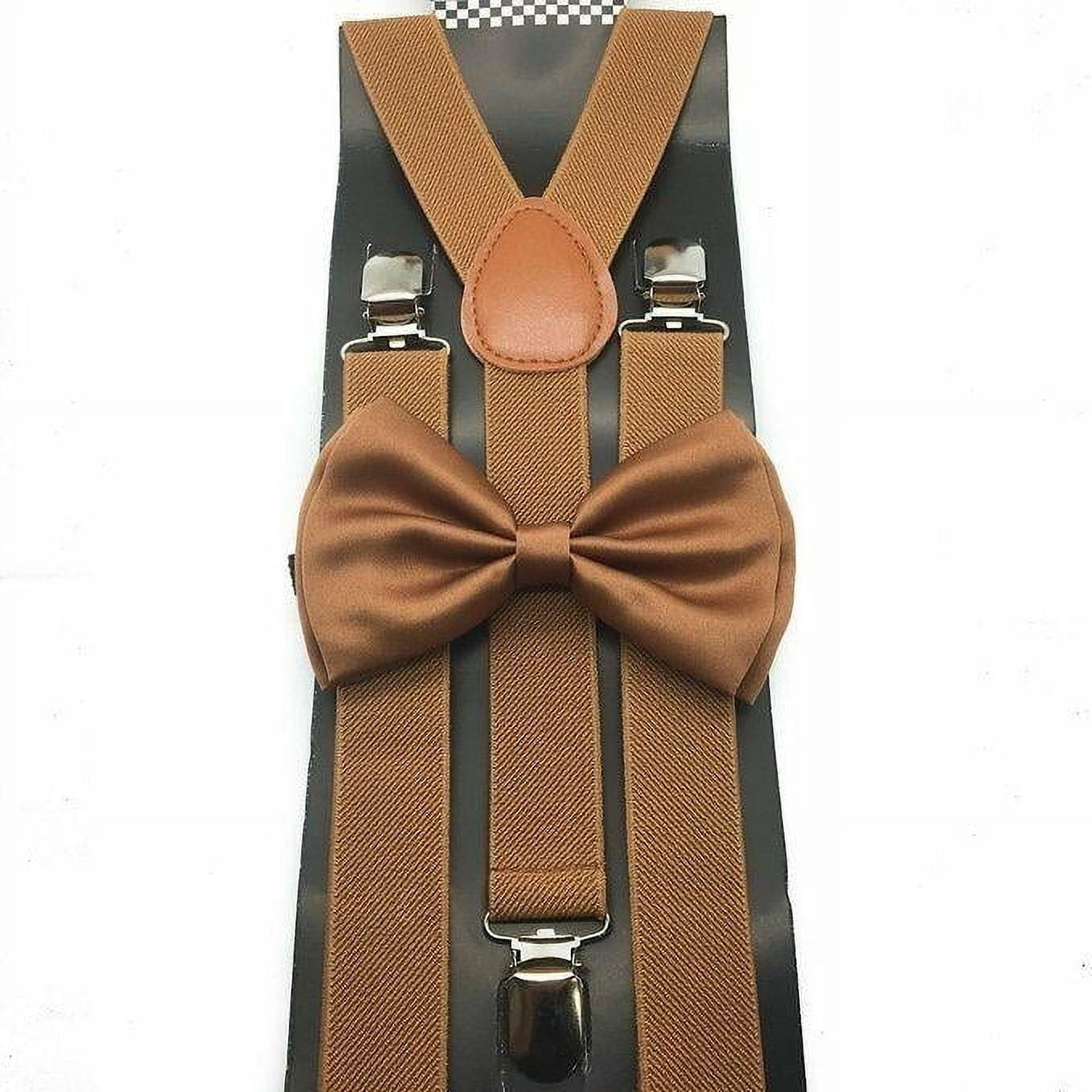 Adult Brown Bowtie and Matching Suspender Set Wedding Prom - New with ...