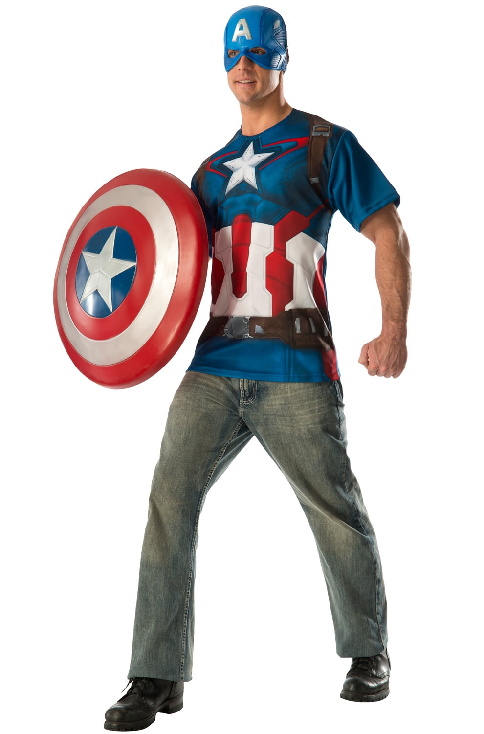 Adult Captain America Costume by Rubies 810288, Printed Shirt and Mask ...