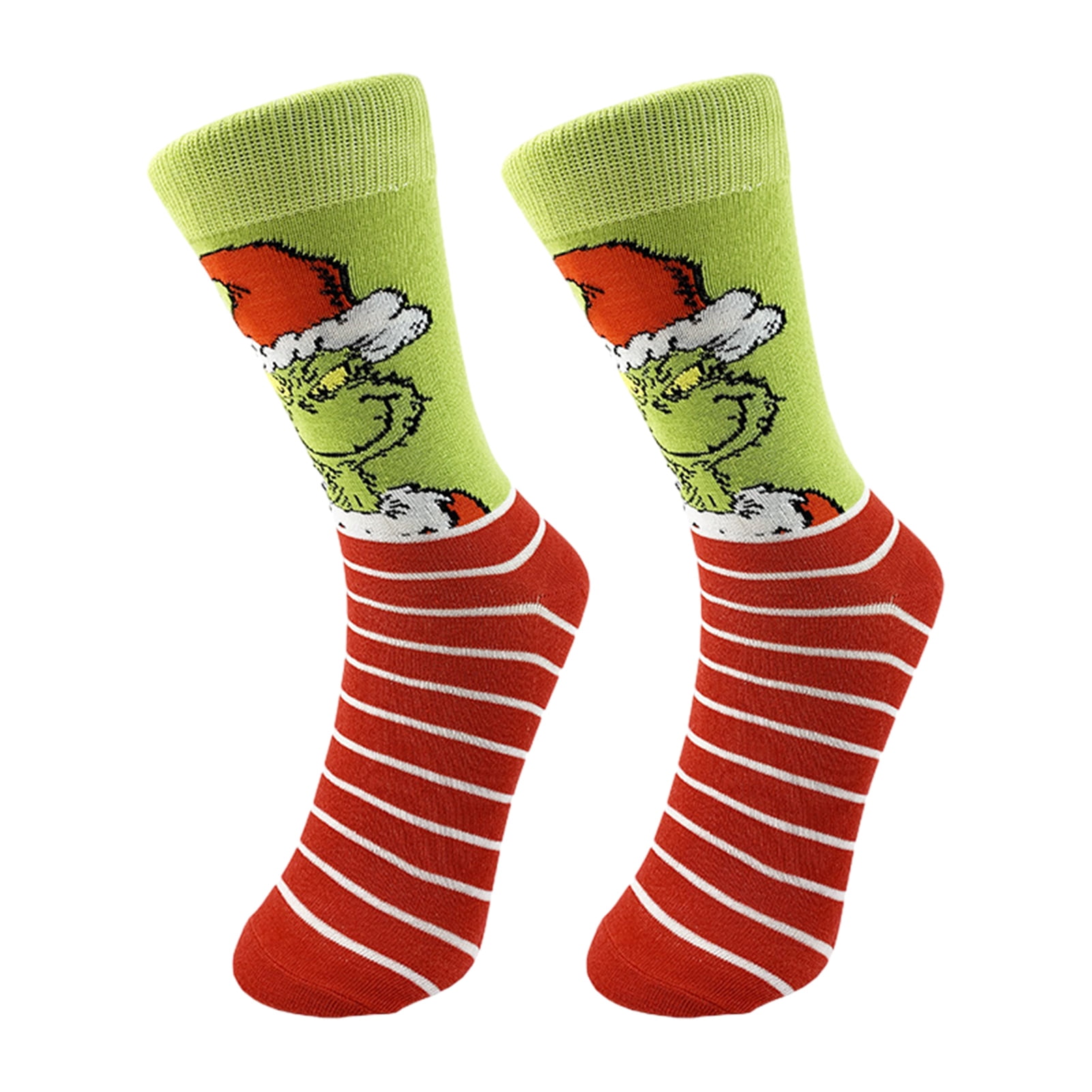 Adult Cartoon Christmas Slipper Socks Grinch Thick Warm Sleeping Socks ...
