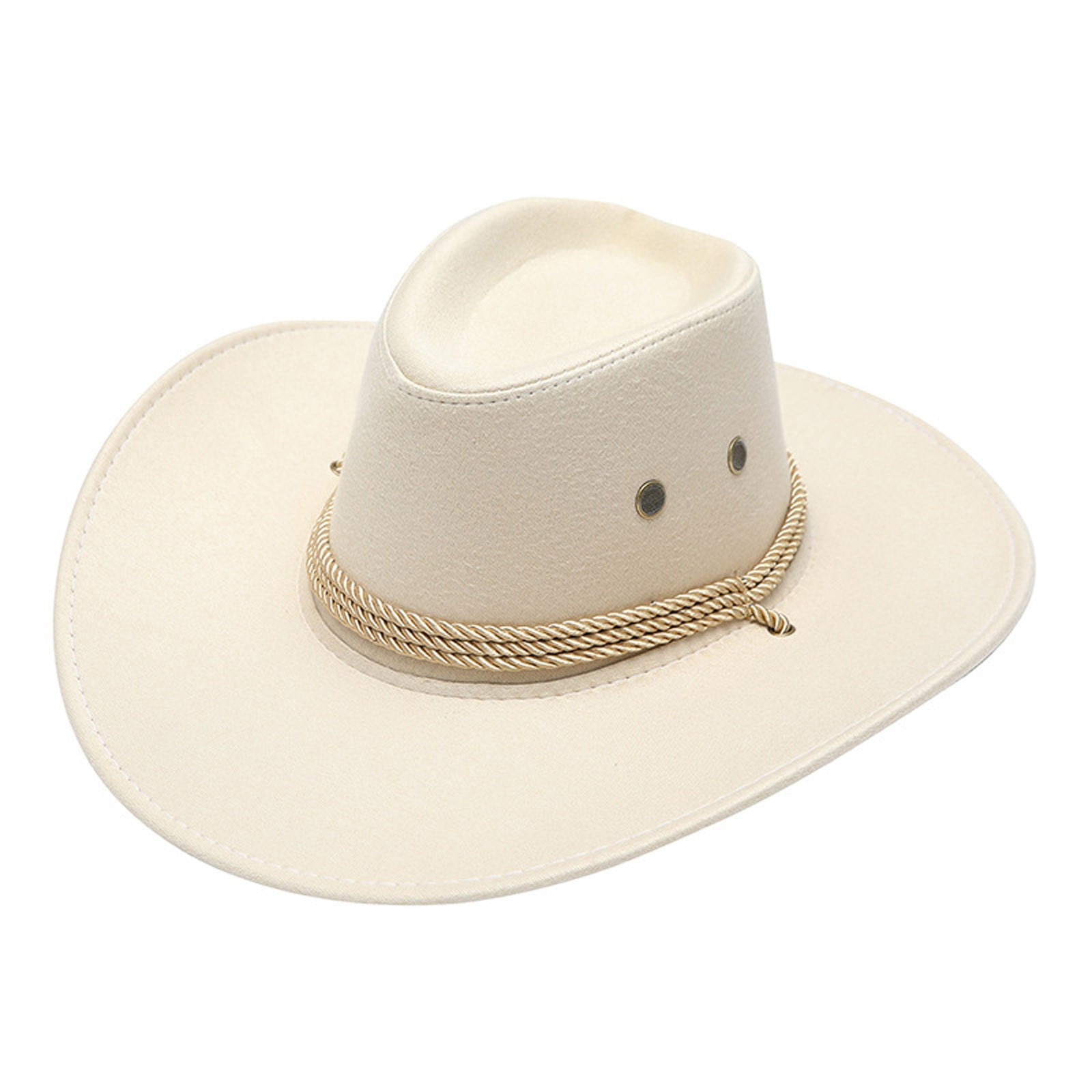 Adult Casual Solid Summer Western Fashion Cowboy Sun Hat Wide Brim ...