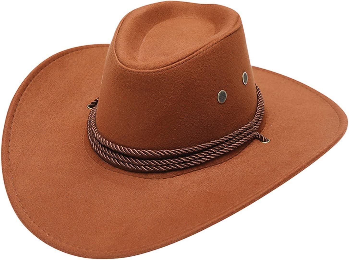 Adult Casual Solid Summer Western Fashion Cowboy Sun Hat Wide Brim ...