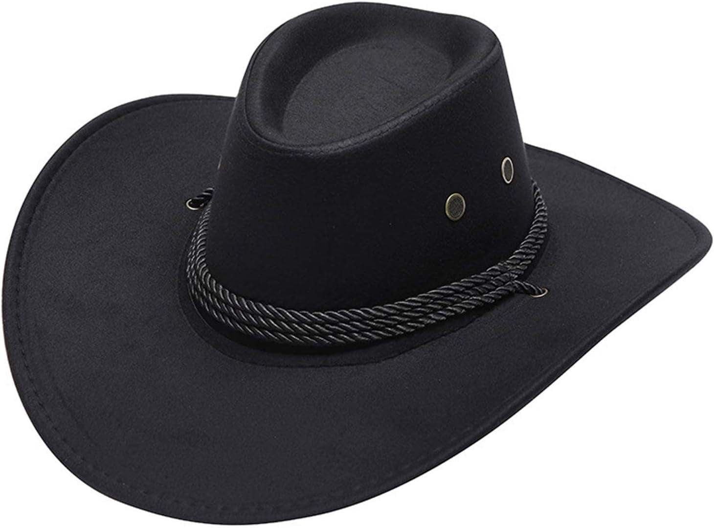 Adult Casual Solid Summer Western Fashion Cowboy Sun Hat Wide Brim ...