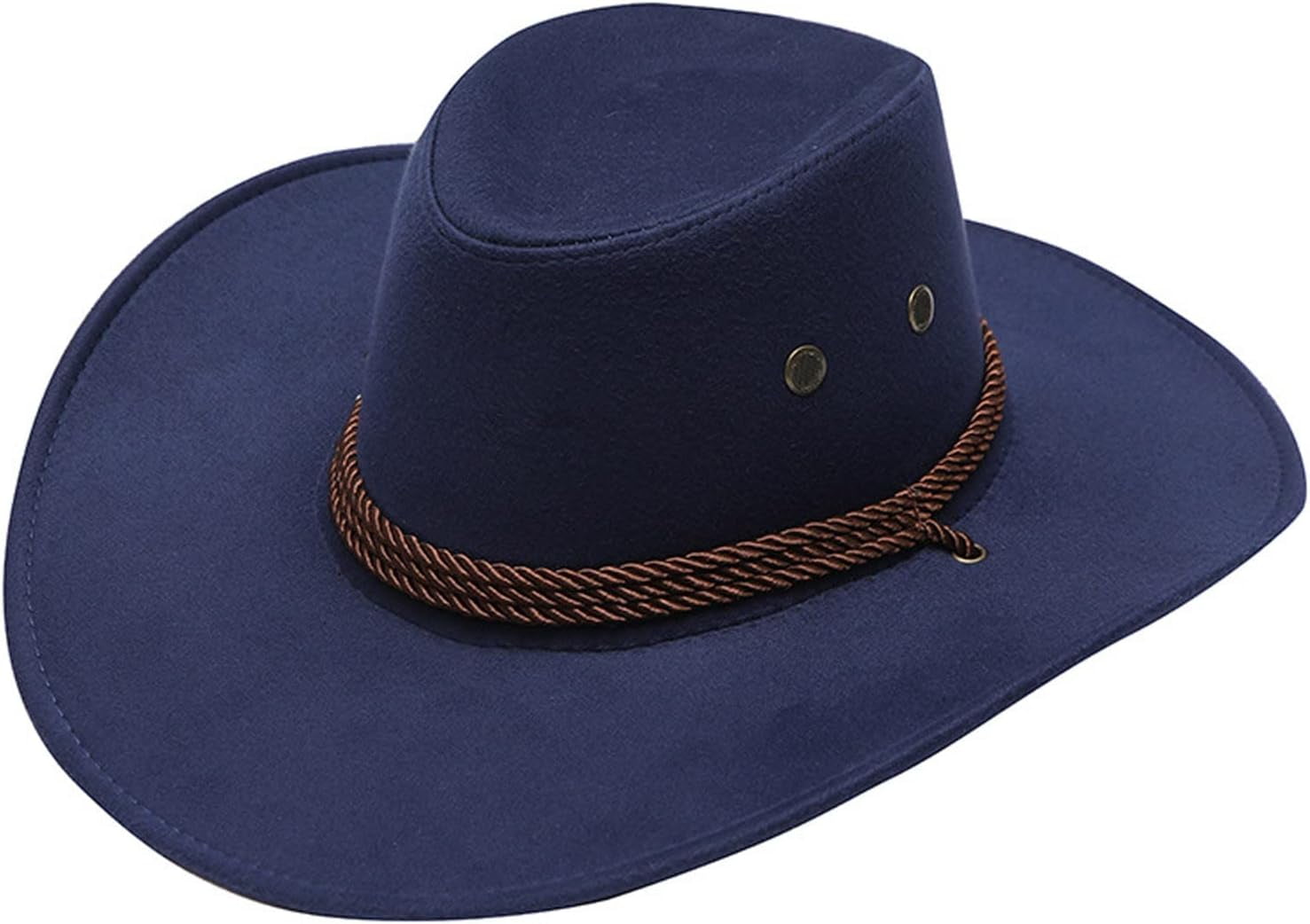 Adult Casual Solid Summer Western Fashion Cowboy Sun Hat Wide Brim ...