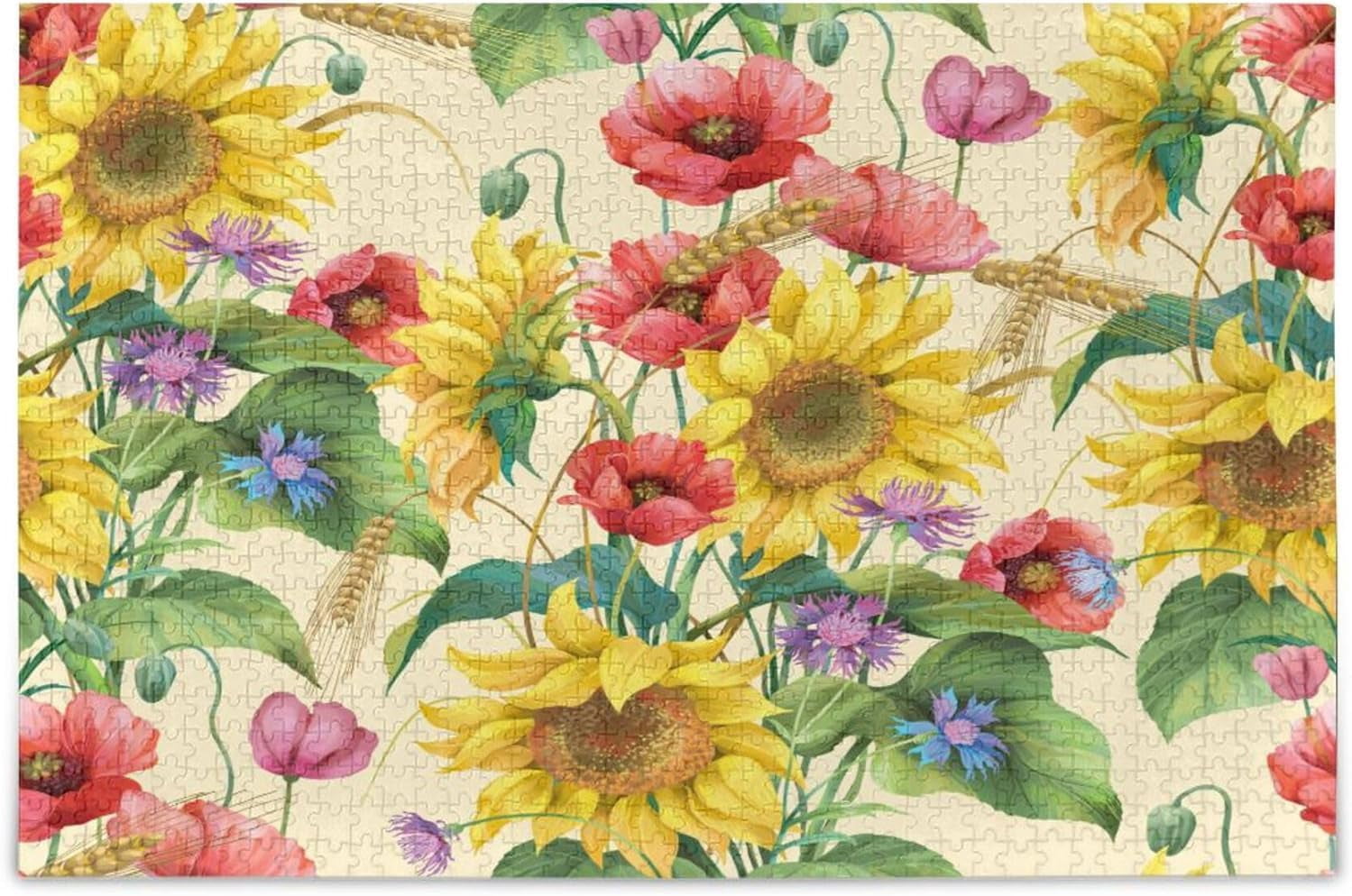 Adult Challenge Game Jigsaw Puzzle 500 Pieces Shabby Chic Sunflower ...