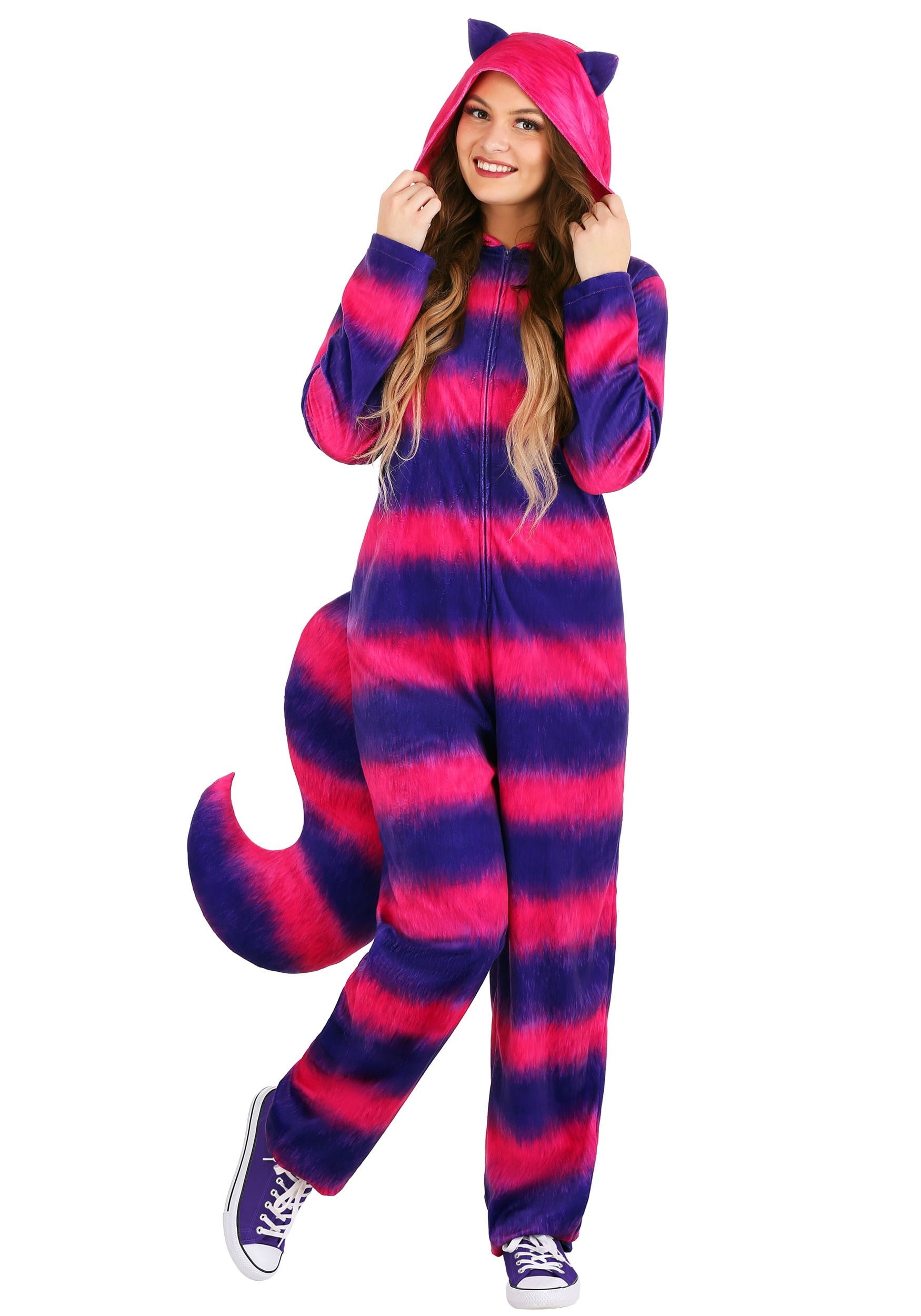 Adult Cheshire Cat Onesie Halloween Costume by FUN Costumes for Women ...