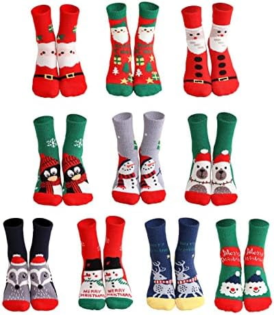 Adult Christmas Fuzzy Socks with Grips Plus Size Warm Winter Luxury ...