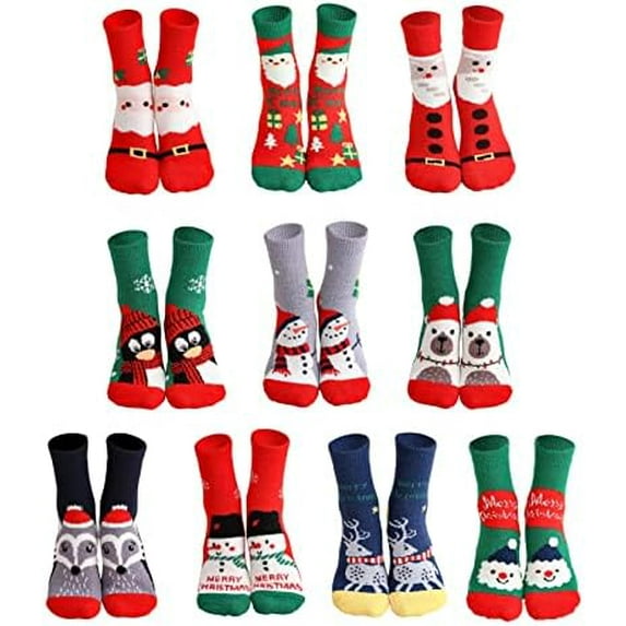 Adult Christmas Fuzzy Socks with Grips Plus Size Warm Winter Luxury ...