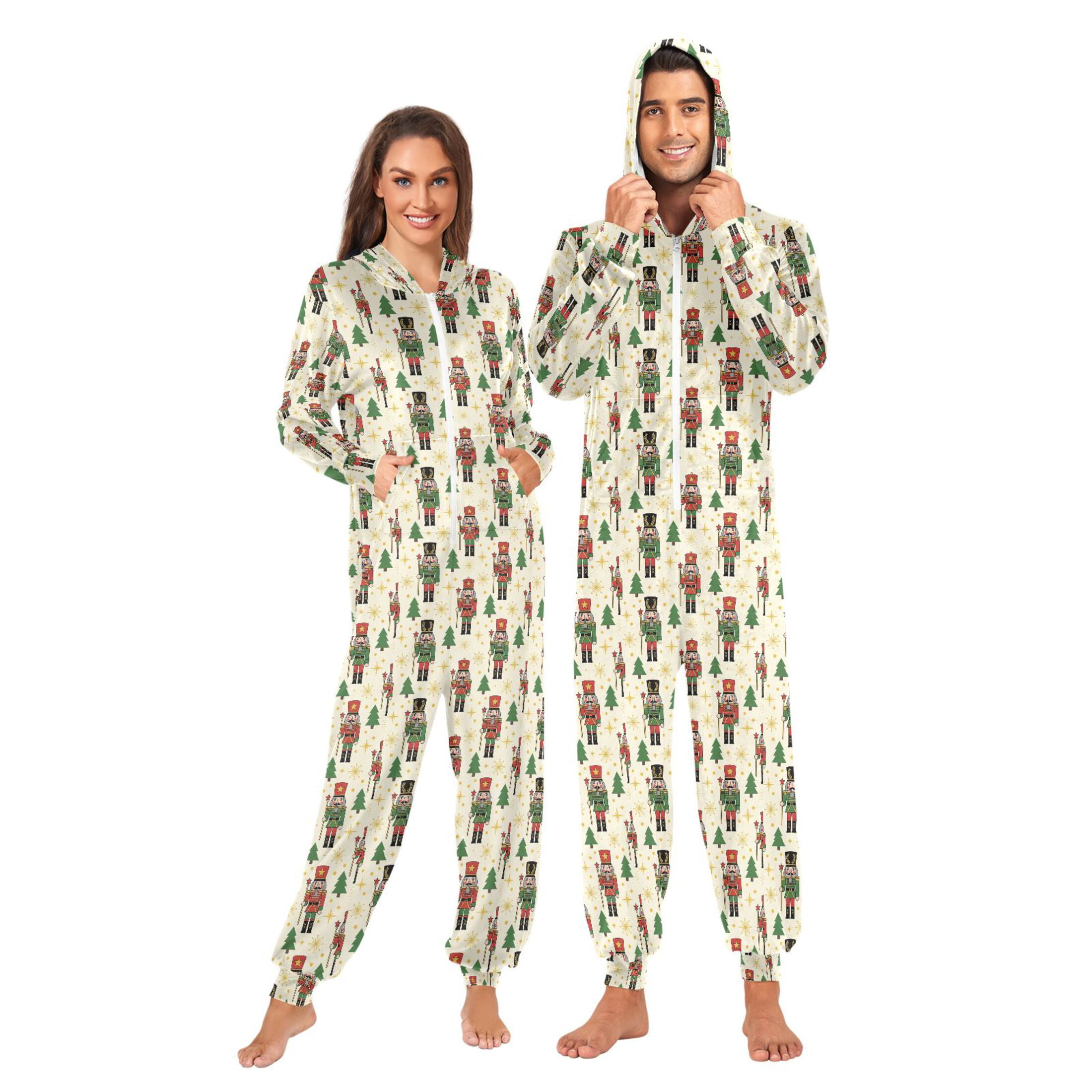 Adult Christmas Onesie Christmas Nutcracker Zipper One-Piece Pajamas ...