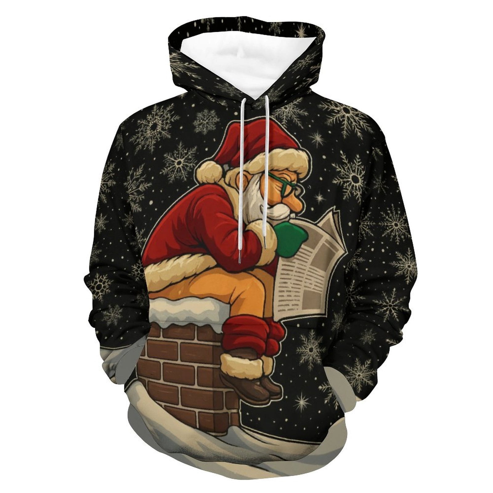 Adult Christmas Santa Claus Graphic Hoodie, 3D All Over Print Holiday ...