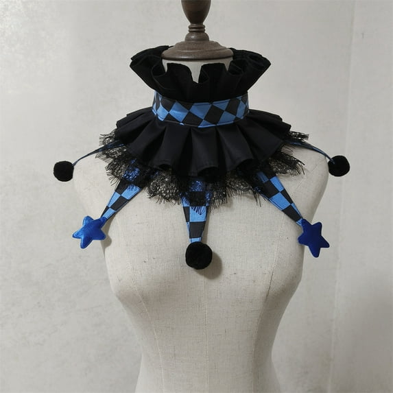 Adult Clown Collar Vintage Layered Ruffle Neck Collar Halloween Pointed ...