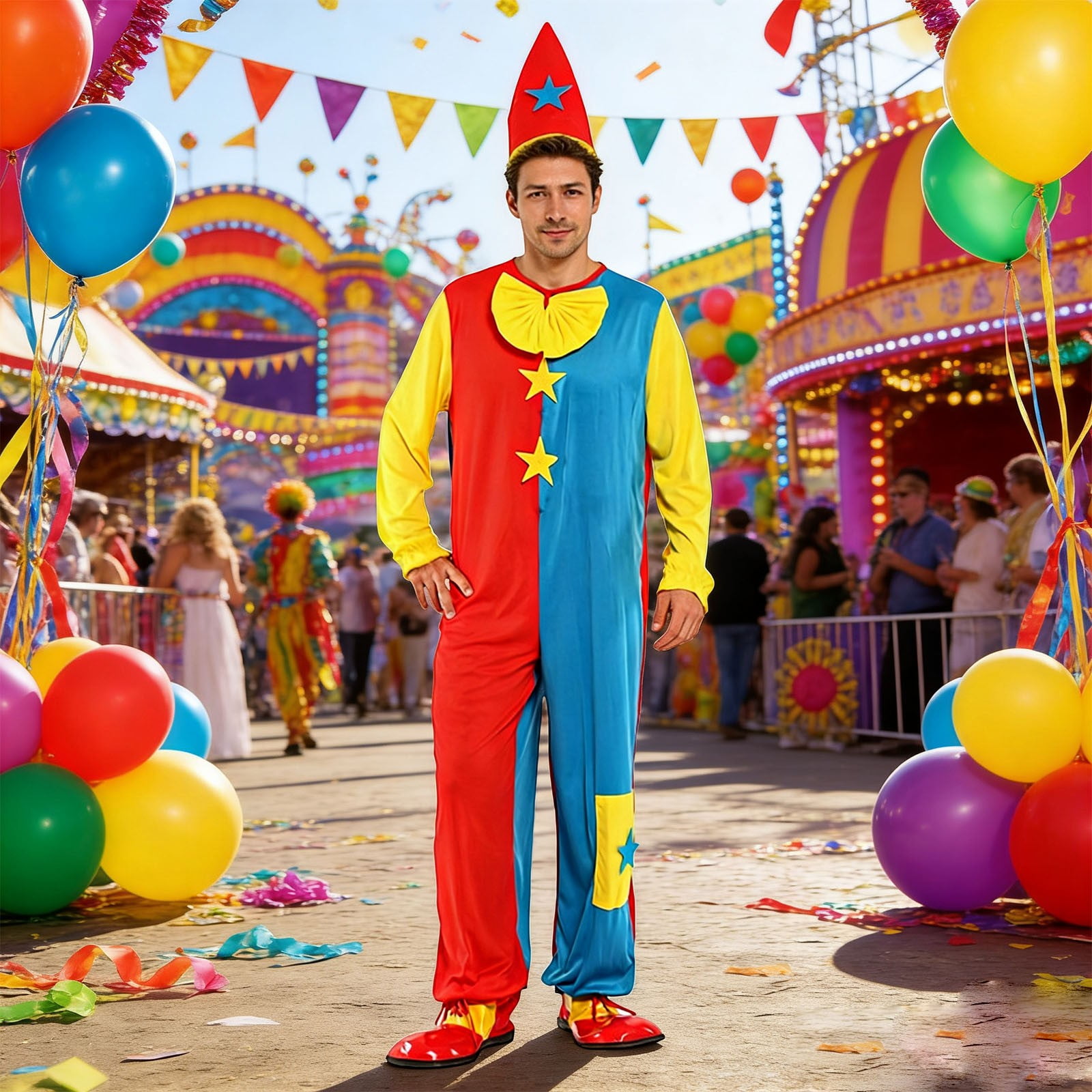 Adult Clown Dress Up Stage Performance Outfit Clown Carnival Attire ...