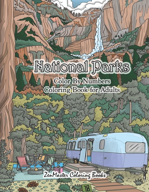 Adult Color by Number Coloring Books National Parks Color By Numbers ...