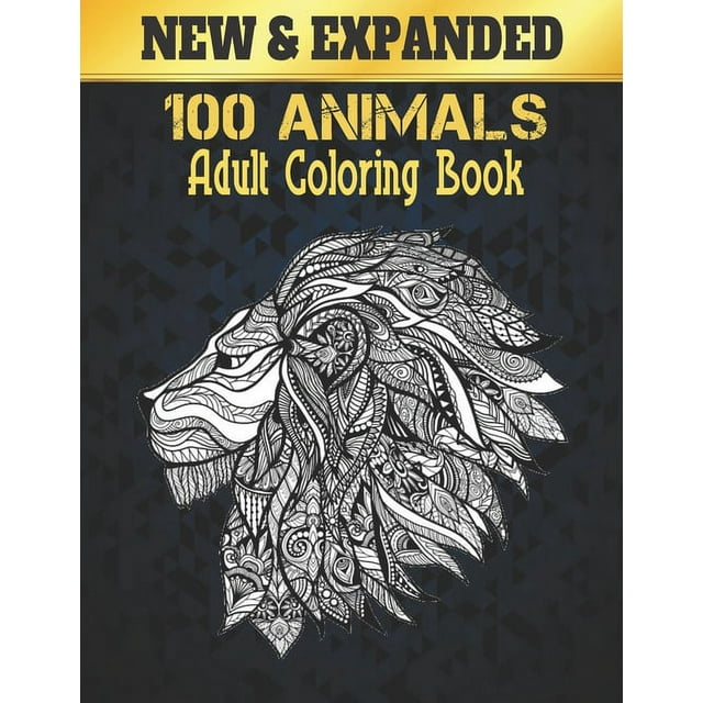 Adult Coloring Book Animals : New 100 Animals Stress Relieving Coloring Book Animal Designs ...